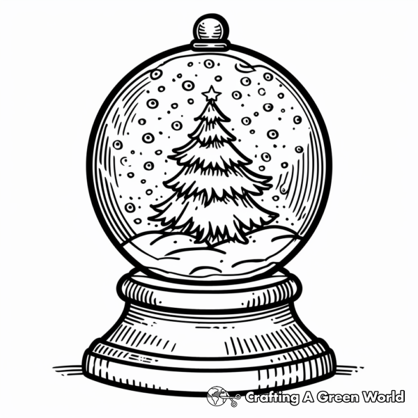 Snow Globe Coloring Pages - Free & Printable!