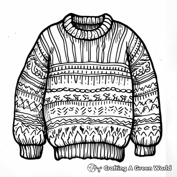 Ugly Sweater Coloring Pages - Free & Printable!