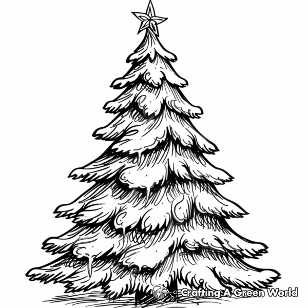 Big Christmas Tree Coloring Pages - Free & Printable!