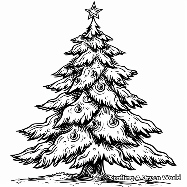 Big Christmas Tree Coloring Pages - Free & Printable!