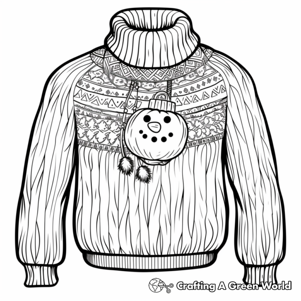 Ugly Sweater Coloring Pages - Free & Printable!