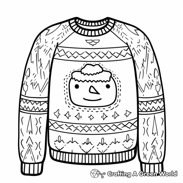 Ugly Sweater Coloring Pages - Free & Printable!
