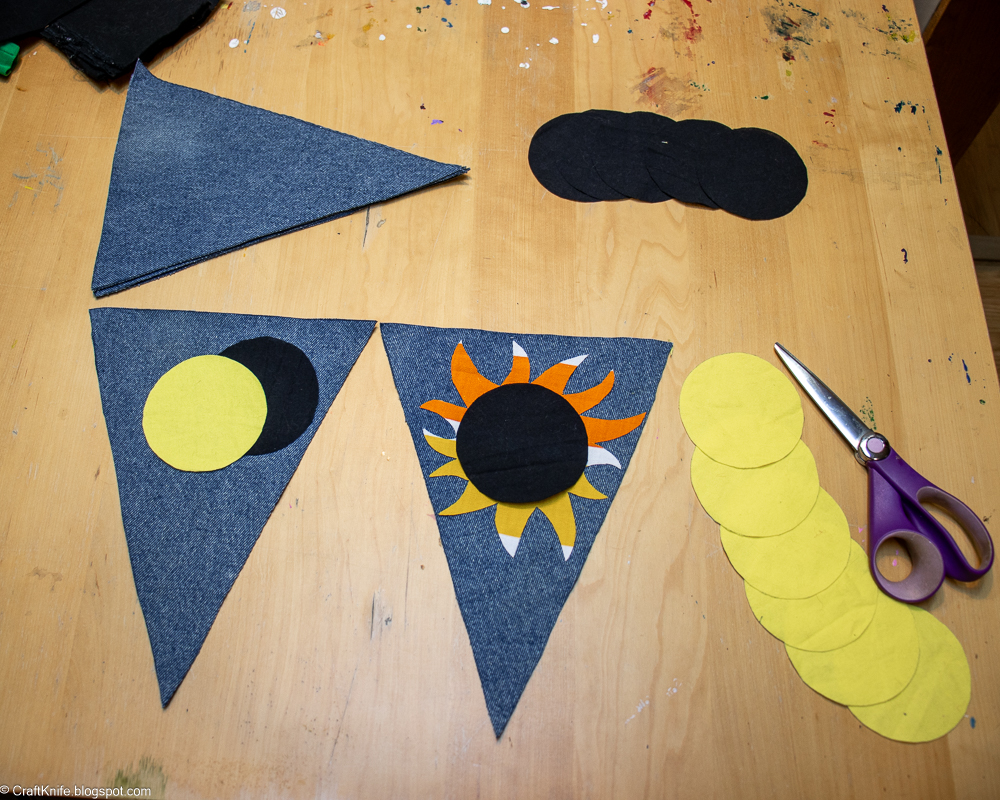 Sew a Solar Eclipse Bunting from Stash Fabric