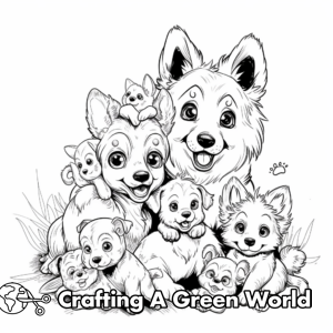 Dog Family Coloring Pages - Free & Printable!