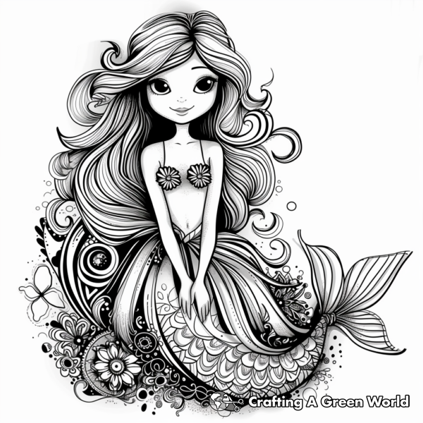 Mermaid Princess Coloring Pages - Free & Printable!