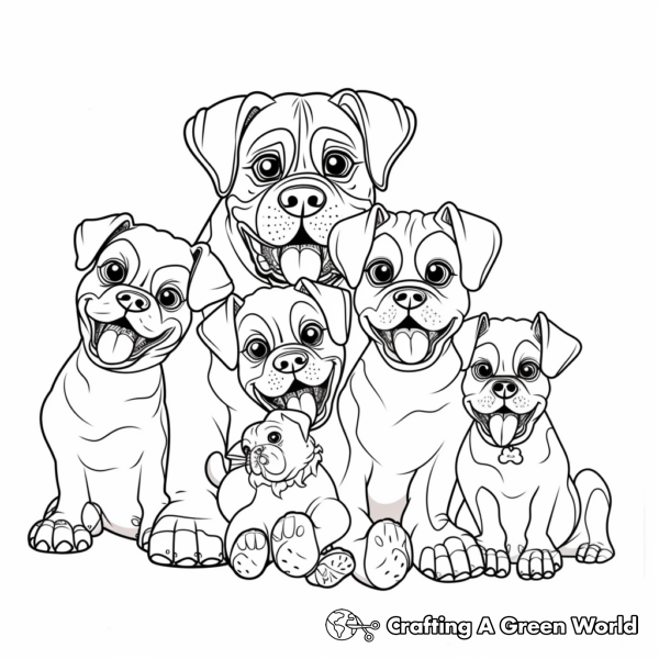 Dog Family Coloring Pages - Free & Printable!