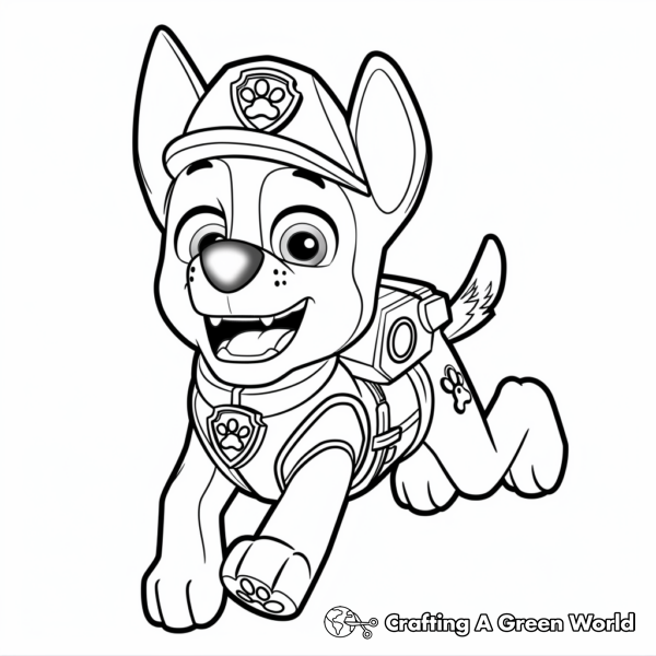 Chase from Paw Patrol Coloring Pages - Free & Printable!