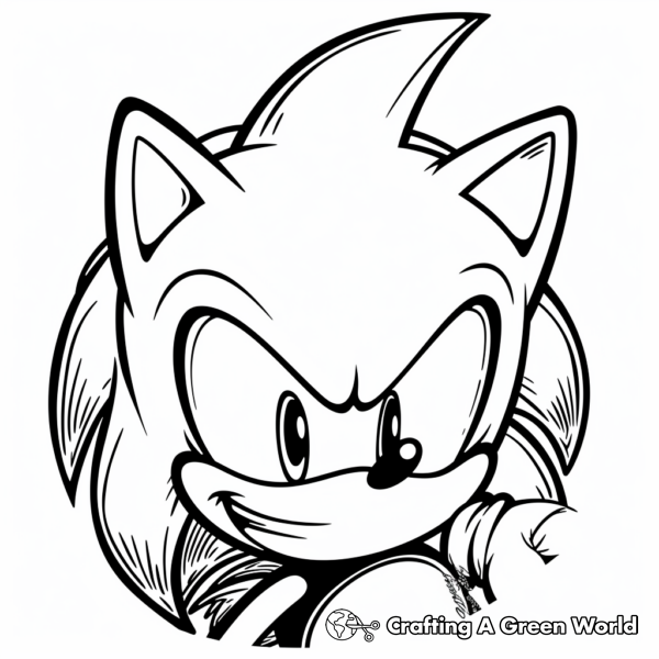 Sonic The Hedgehog's Face Coloring Pages - Free & Printable!