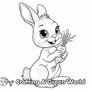 Bunny With Carrot Coloring Pages - Free & Printable!