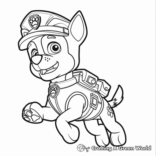 Chase from Paw Patrol Coloring Pages - Free & Printable!