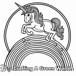 Unicorn Jumping Over A Rainbow Coloring Pages - Free & Printable!