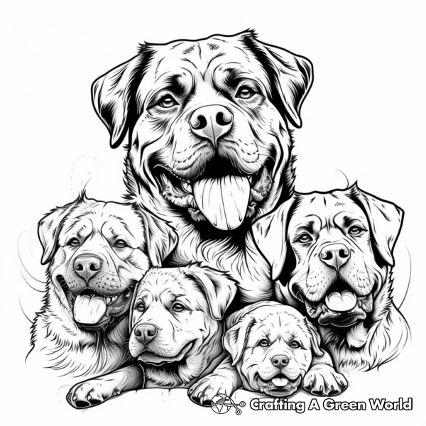 Dog Family Coloring Pages - Free & Printable!