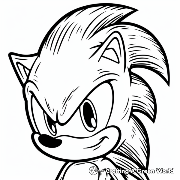 Sonic The Hedgehog's Face Coloring Pages - Free & Printable!
