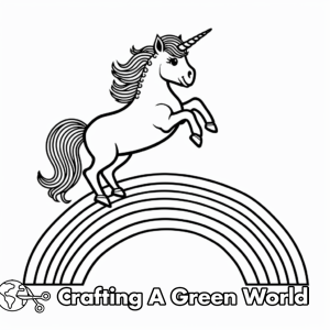 Unicorn Jumping Over A Rainbow Coloring Pages - Free & Printable!