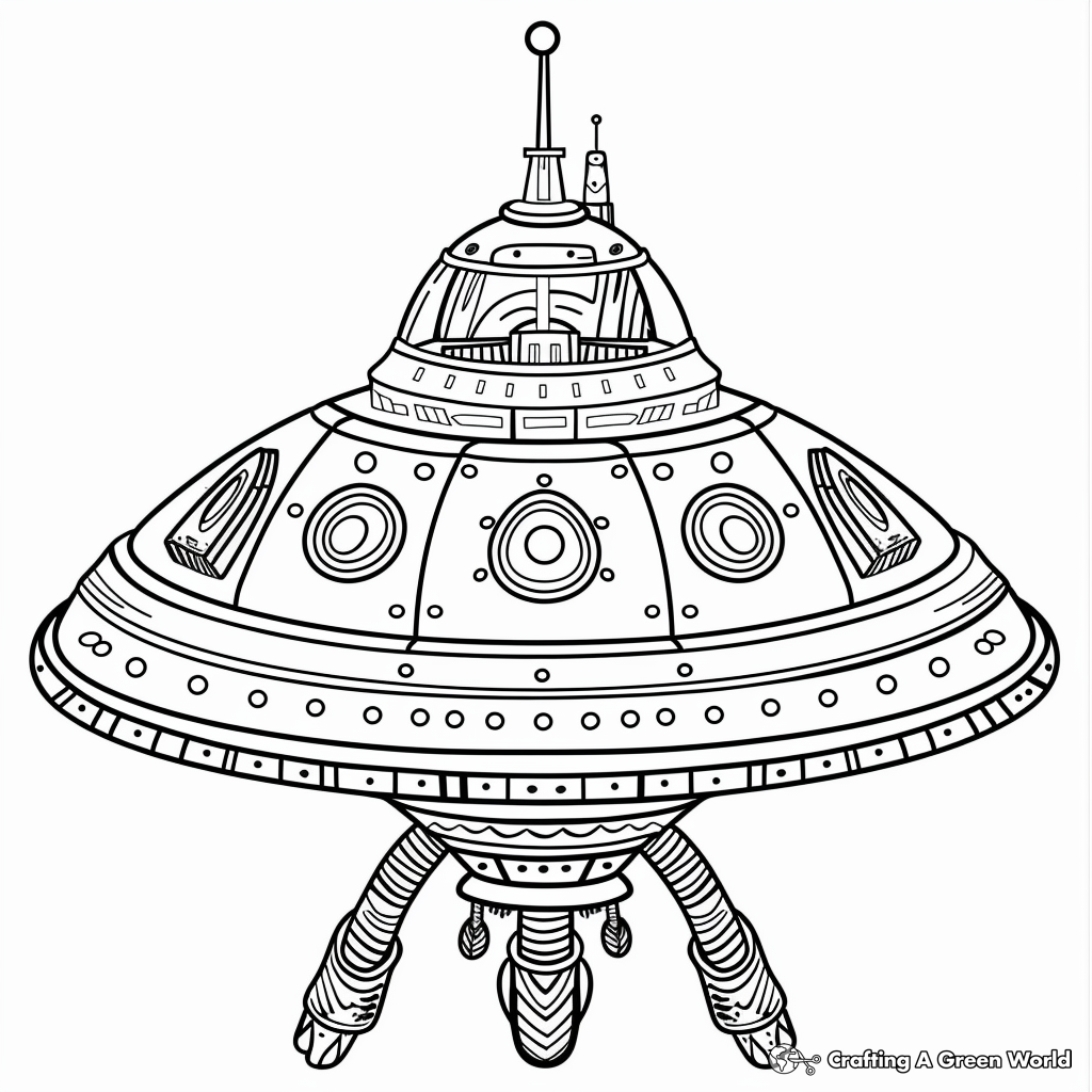 Spaceship Coloring Pages Outline Sketch Drawing Vector Spaceship