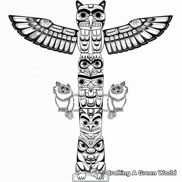 Totem Pole Coloring Pages - Free & Printable!