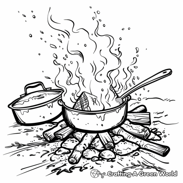 Campfire Coloring Pages - Free & Printable!
