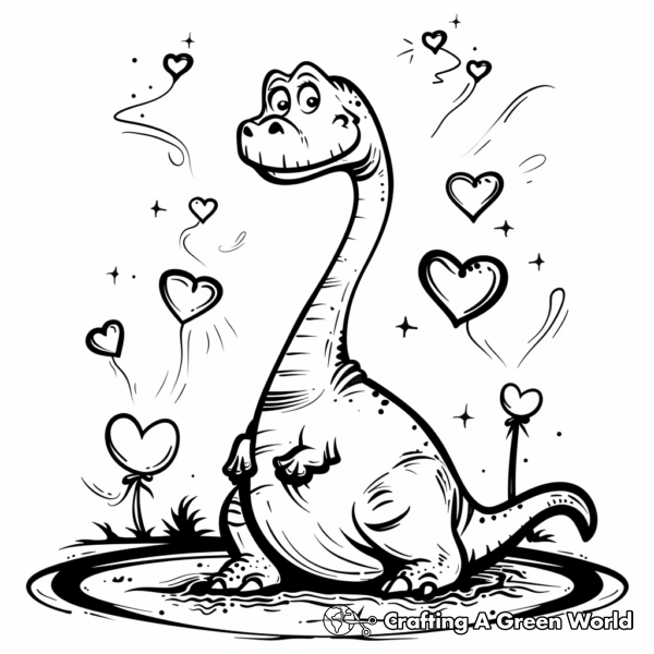Dinosaur Valentine Coloring Pages - Free & Printable!