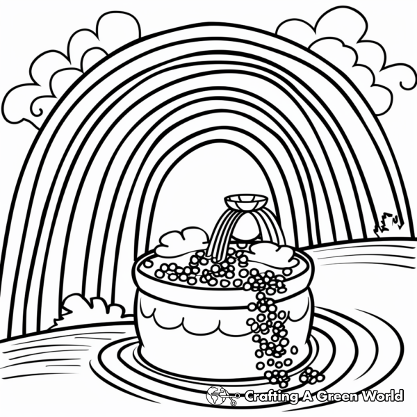 Rainbow With Pot Of Gold Coloring Pages - Free & Printable!