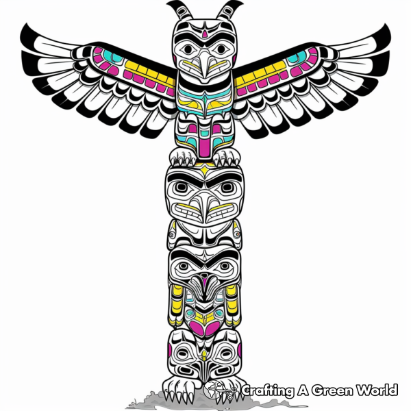 Totem Pole Coloring Pages - Free & Printable!