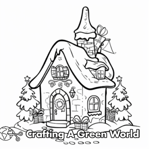 Christmas House Coloring Pages - Free & Printable!