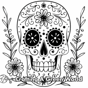 Day Of The Dead Skull Coloring Pages - Free & Printable!