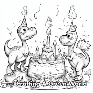 Dinosaur Happy Birthday Coloring Pages - Free & Printable!