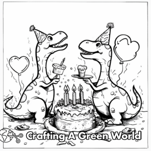 Dinosaur Happy Birthday Coloring Pages - Free & Printable!