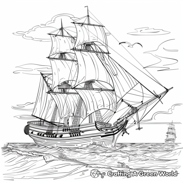 Mayflower Coloring Pages - Free & Printable!