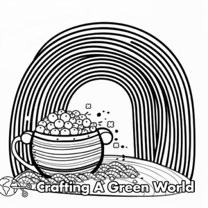 Rainbow With Pot Of Gold Coloring Pages - Free & Printable!