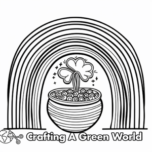 Rainbow With Pot Of Gold Coloring Pages - Free & Printable!