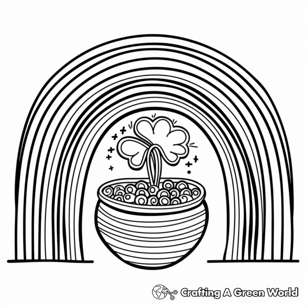 Rainbow With Pot Of Gold Coloring Pages - Free & Printable!