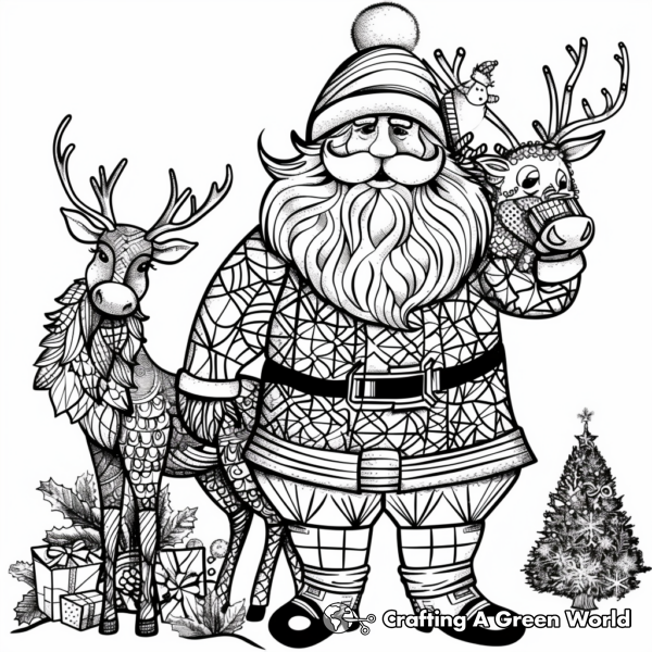 Santa And Reindeer Coloring Pages - Free & Printable!