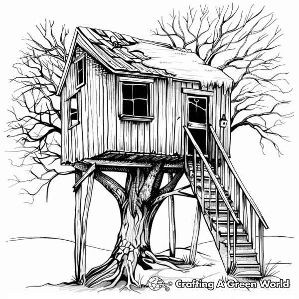 Tree House Coloring Pages - Free & Printable!