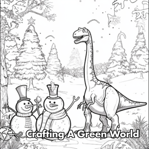 Dinosaur Christmas Coloring Pages - Free & Printable!