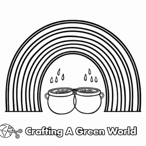 Rainbow With Pot Of Gold Coloring Pages - Free & Printable!