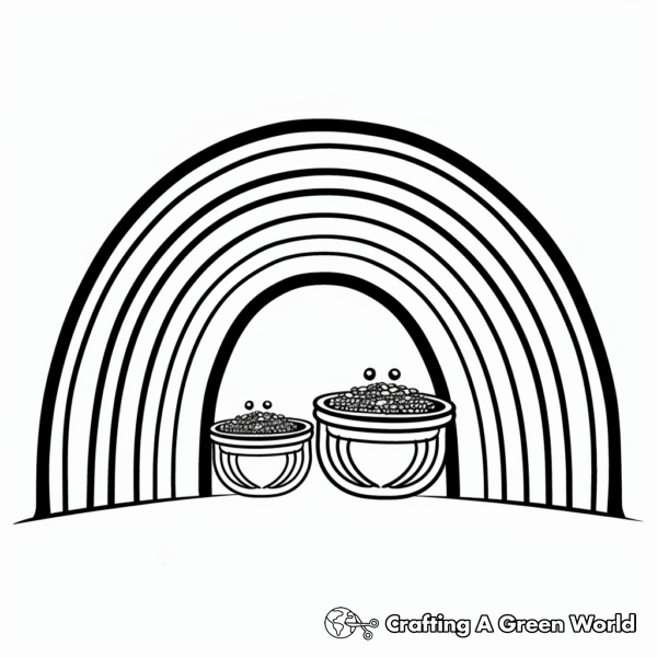 Rainbow With Pot Of Gold Coloring Pages - Free & Printable!