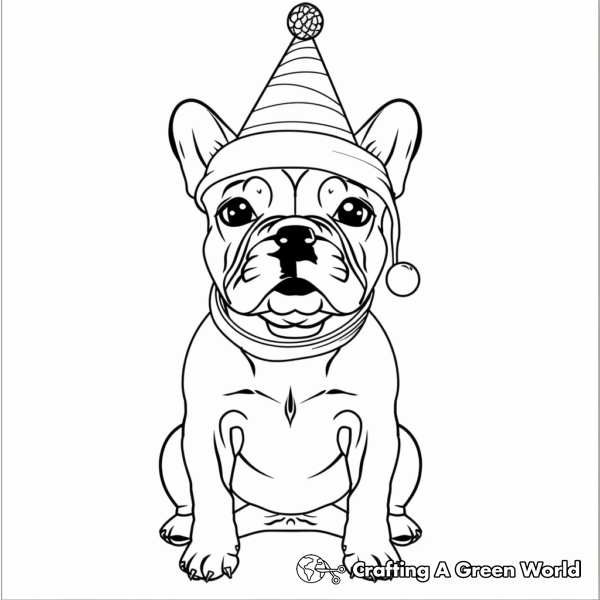 French Bulldog Christmas Coloring Pages