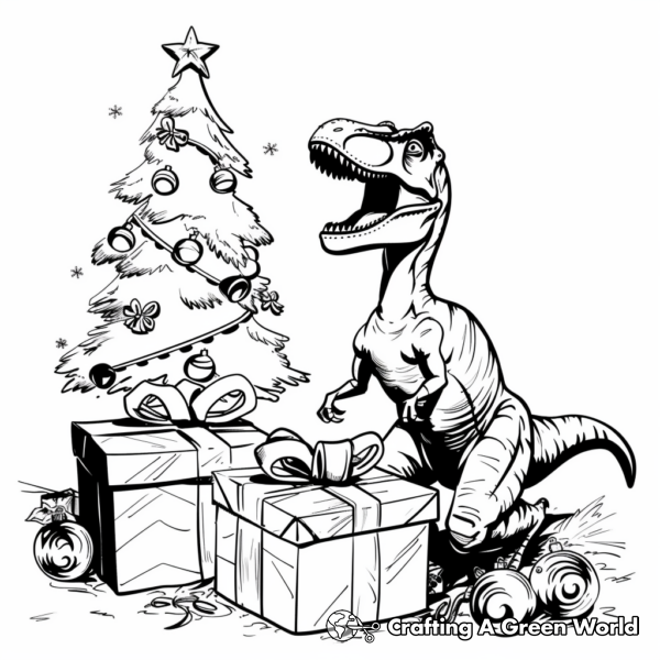 Christmas Dinosaur Coloring Pages - Free & Printable!