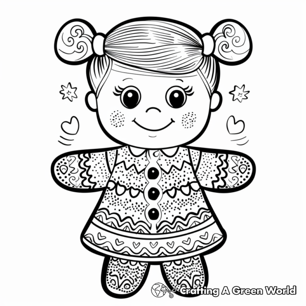 Gingerbread Girl Coloring Pages - Free & Printable!