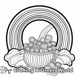 Rainbow With Pot Of Gold Coloring Pages - Free & Printable!