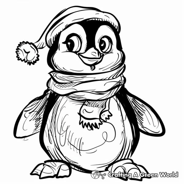 Christmas Penguin Coloring Pages - Free & Printable!