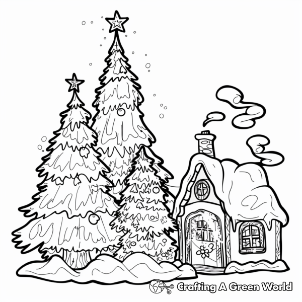 Christmas House Coloring Pages - Free & Printable!