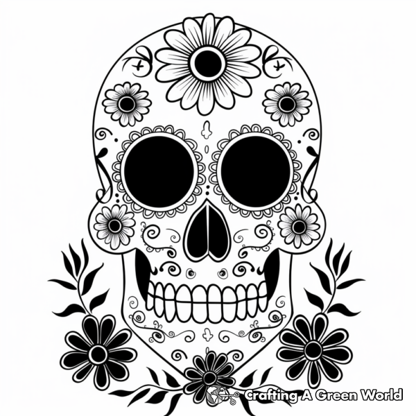 Day Of The Dead Skull Coloring Pages - Free & Printable!
