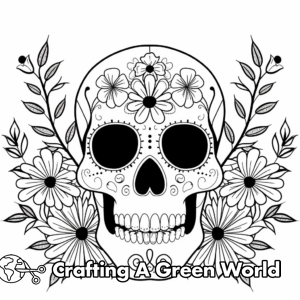 Day Of The Dead Skull Coloring Pages - Free & Printable!