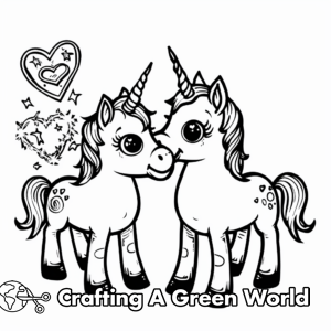 Unicorn Valentine Coloring Pages - Free & Printable!