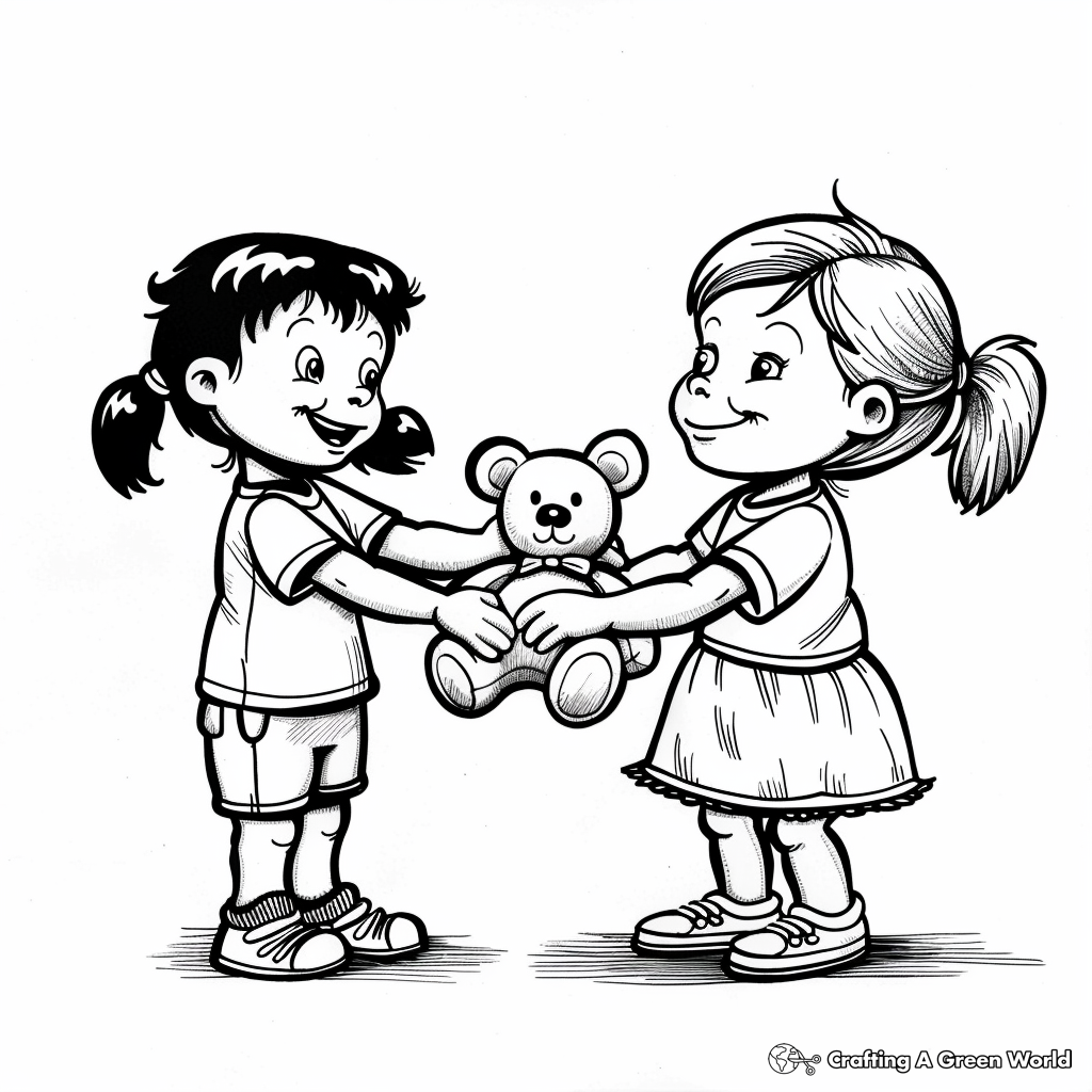 Friends Sharing Coloring Pages Friends Sharing Coloring Pages