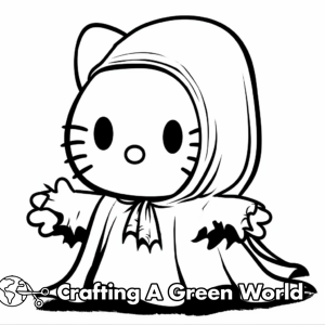 Halloween Hello Kitty Coloring Pages - Free & Printable!