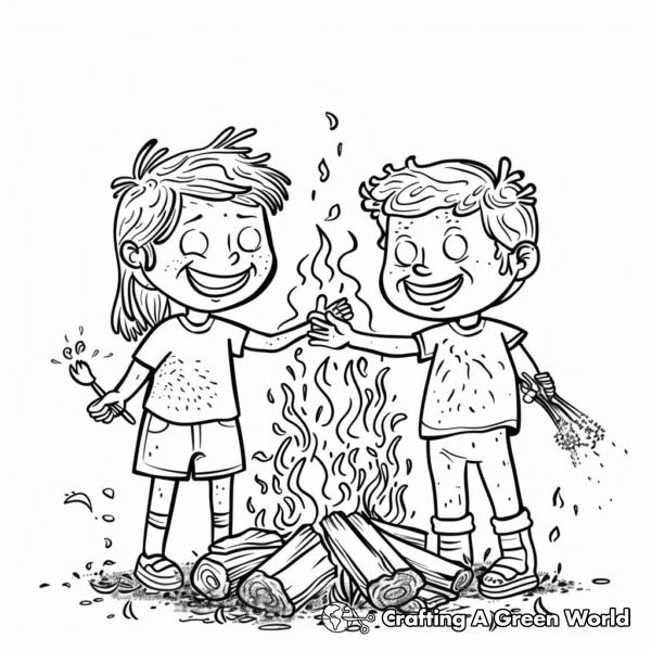 Coloring Dahan Holika Printable Kids Holi Resources Festival Pages ...
