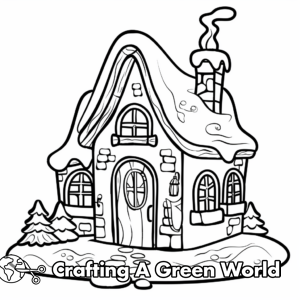 Christmas House Coloring Pages - Free & Printable!